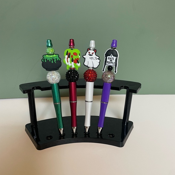 Hand Crafted | Holiday | Halloween Bead Pens Cauldron Wednesday Addams ...
